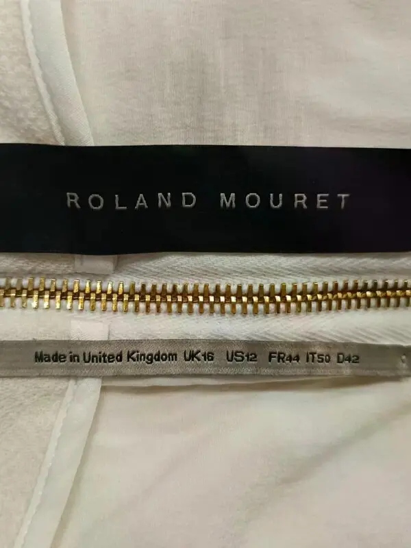 Roland Mouret Beige Wool Sleeveless V-neck Midi Dress