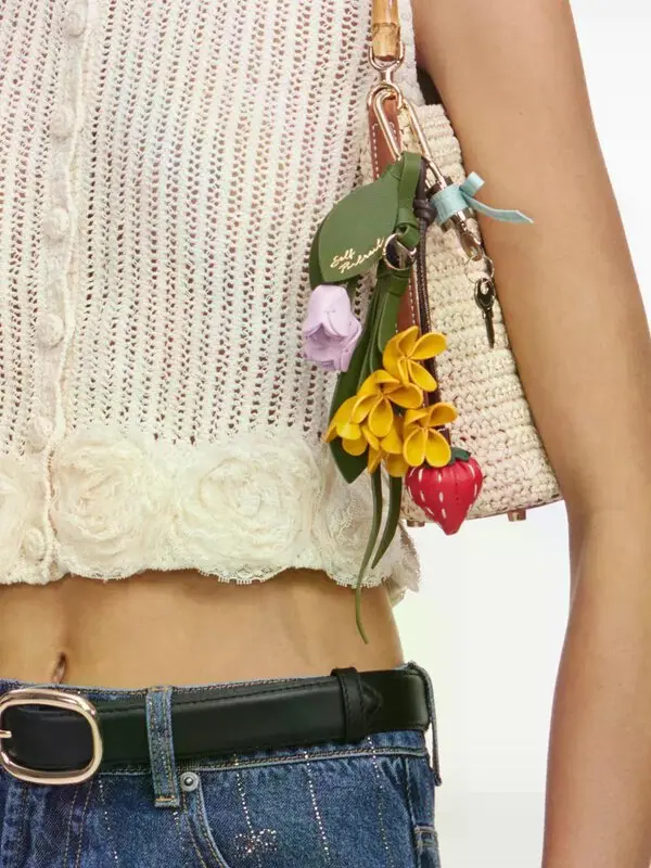SELF-PORTRAIT Floral Appliqué Crochet Knit Top