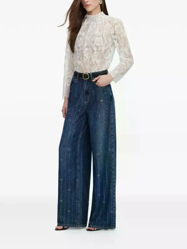 SELF-PORTRAIT Lace Scalloped Hem Top