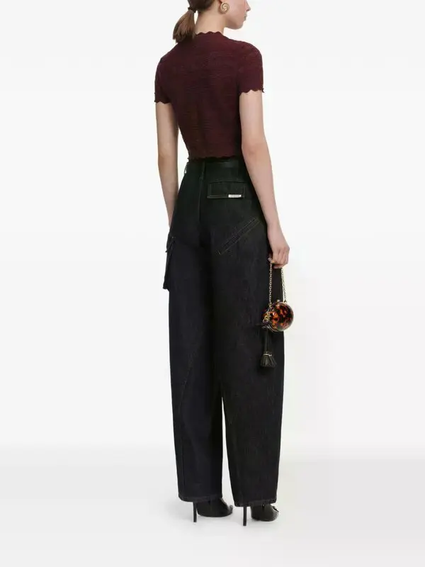 SELF-PORTRAIT Bow Detail Pointelle-knit Cropped Cardigan
