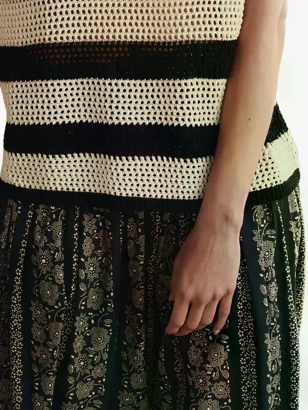 The Great. Striped Crochet Sweater