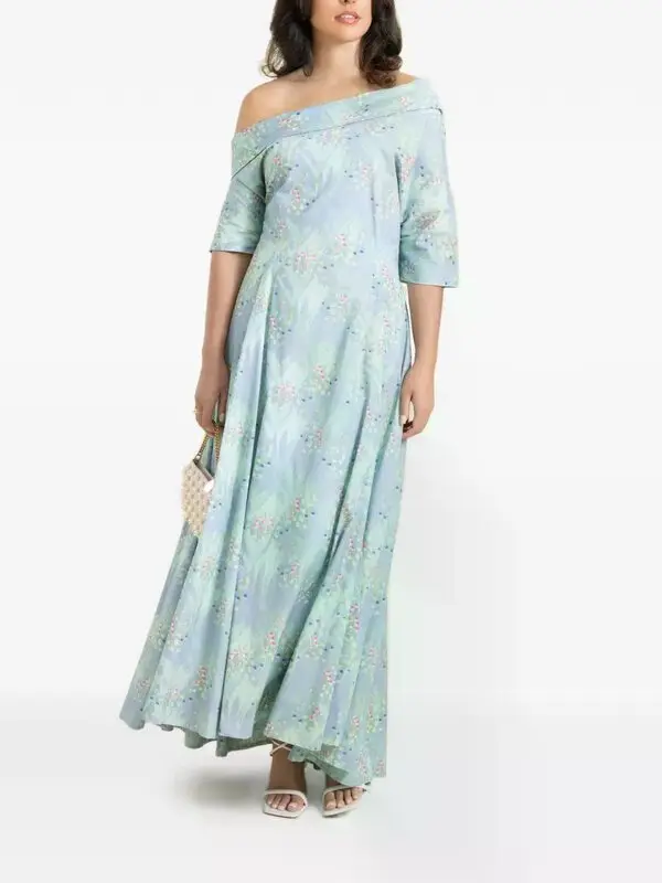 Bernadette Bowers Floral-print Maxi Dress - Blue