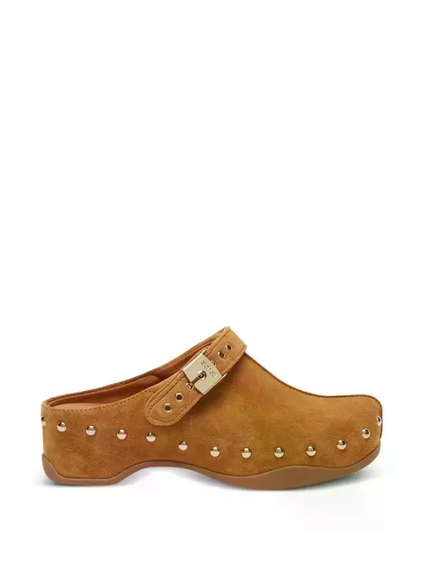 DR. SCHOLL'S SHOES Stud-embellished Buckle-fastening Clogs