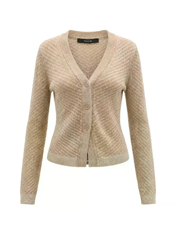TOCCIN Bobby Chevron-knit Cardigan