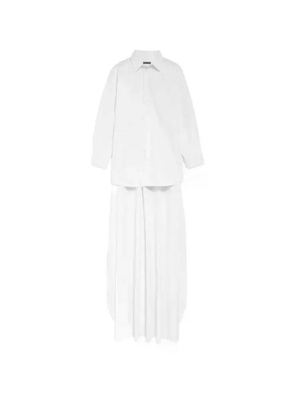 Balenciaga High-low Poplin Shirt - White