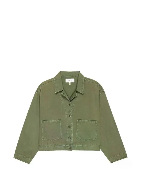 The Great. Cropped Denim Jacket - Green
