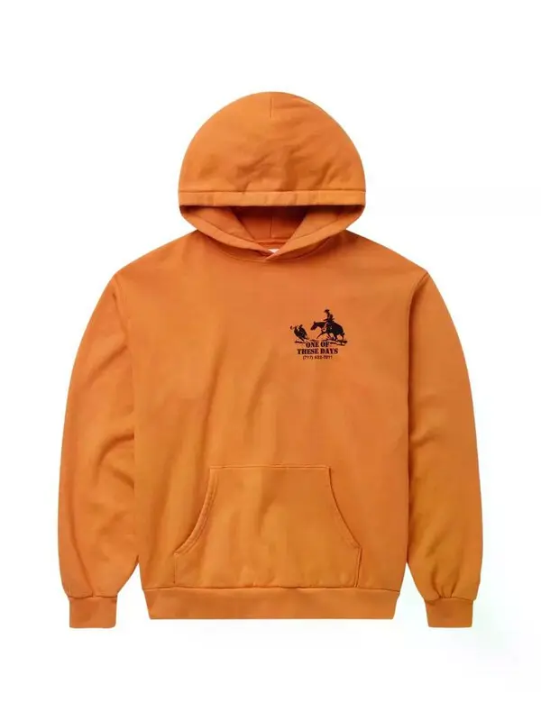 ONE OF THESE DAYS Round Up Graphic-print Hoodie - Orange
