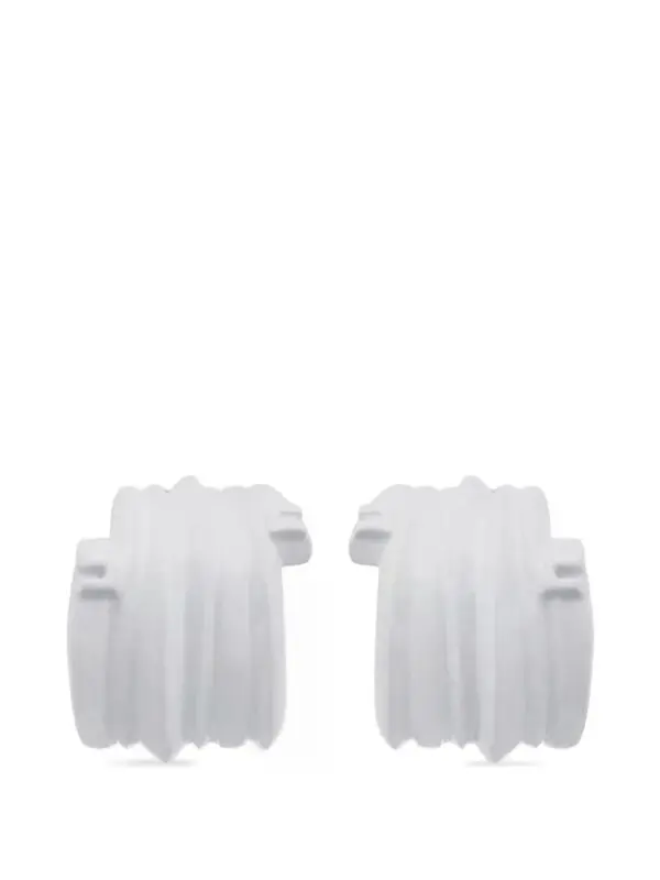 Elisabetta Franchi Spiral Pyramid-embossed Earrings - White