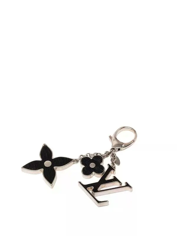 LOUIS VUITTON 2015 Brass Fleur D Epi Bag Charm Key Chain - Black
