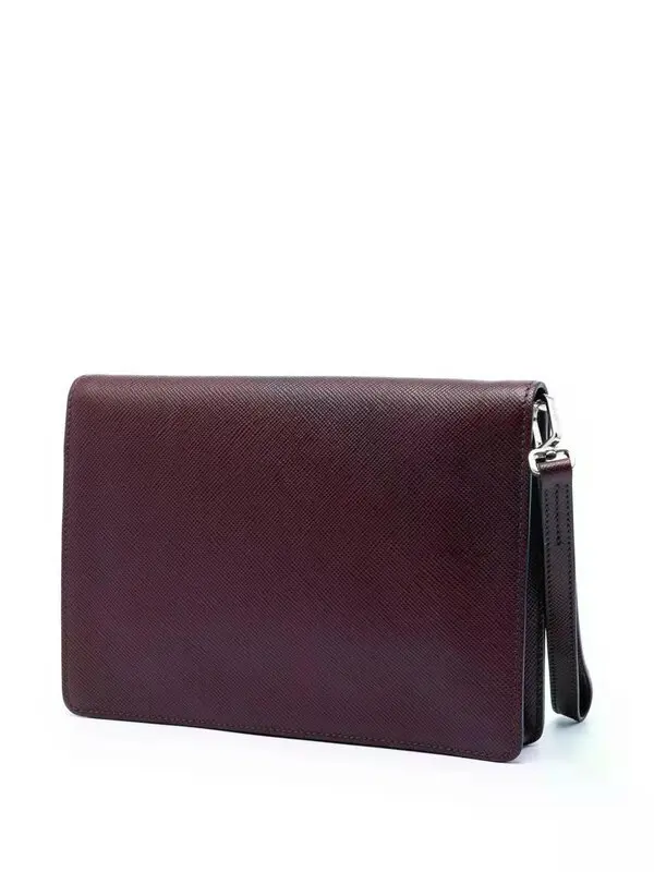 Prada Saffiano Double Lock Convertible Clutch Bag