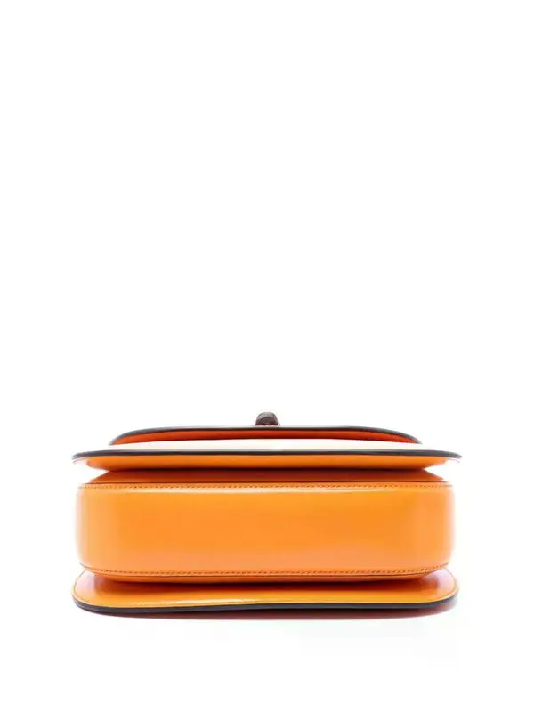 Gucci 1947 Small Calfskin Web Bamboo Top Handle Bag - Orange