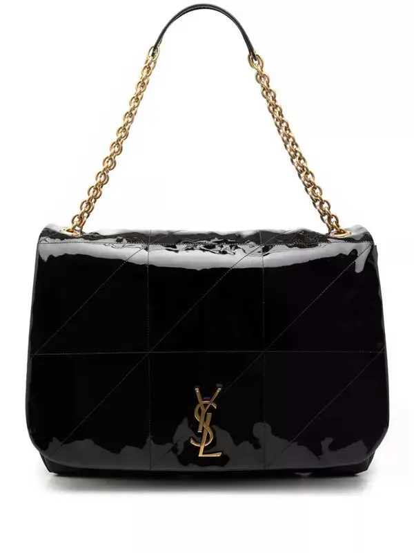 Saint Laurent Large Quilted Patent Jamie Shoulder Bag - Black