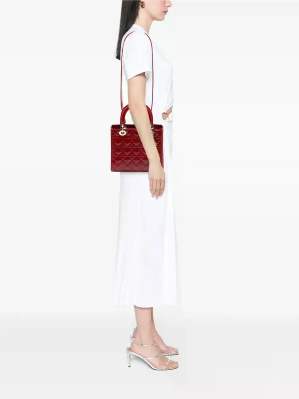 Dior Medium Patent Cannage Lady Satchel