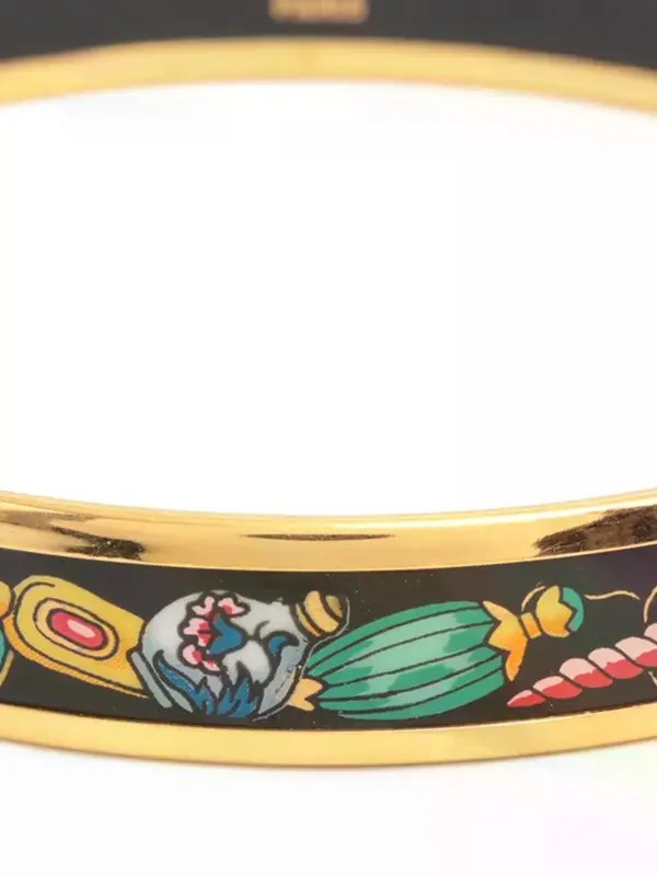 Hermès Narrow Enamel Bangle - Black