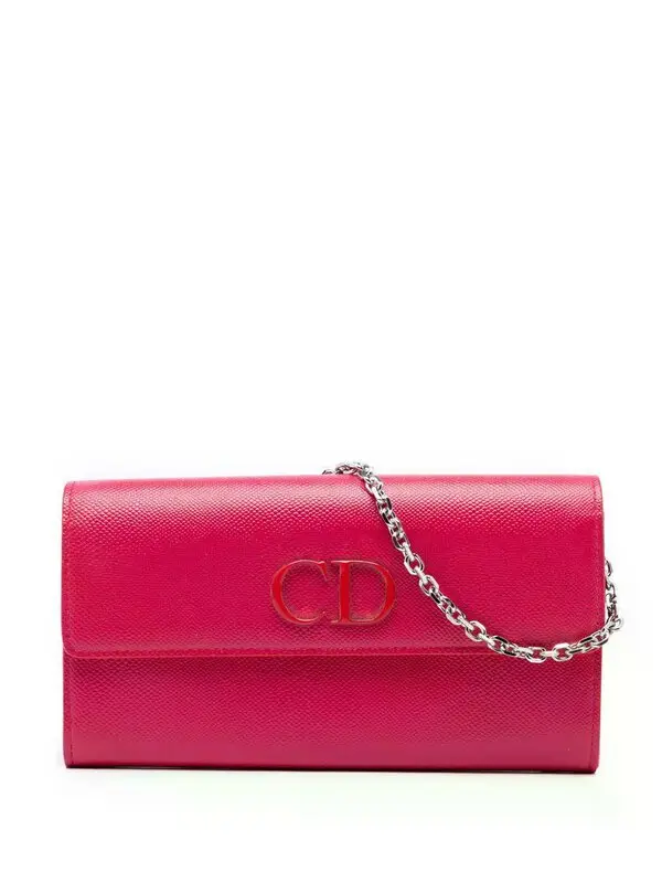Dior Grained Patent Leather Rendez-vous Wallet On Chain Handbag - Pink