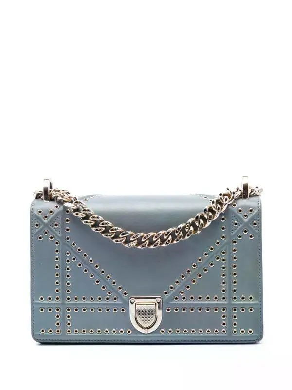 Dior Small Studded Calfskin Diorama Crossbody Bag - Blue