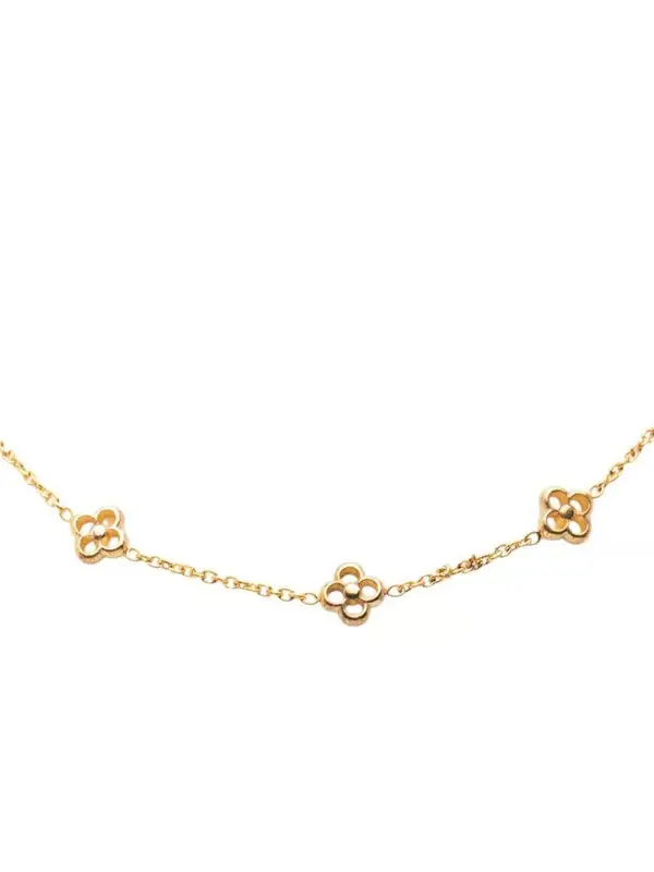 LOUIS VUITTON Plated Flower Necklace