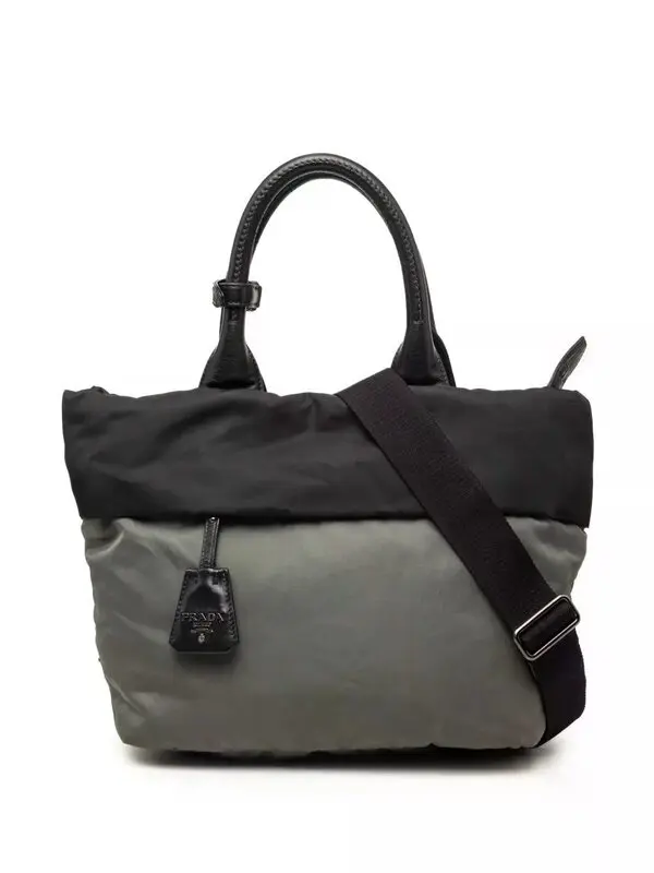 Prada Bicolor Tessuto Reversible Tote Satchel