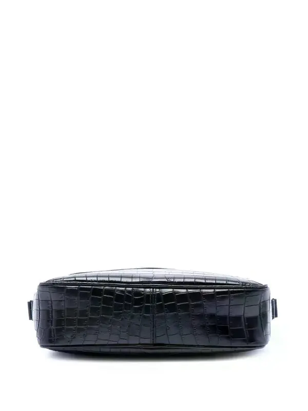Saint Laurent Crocodile Embossed Leather Camera Bag