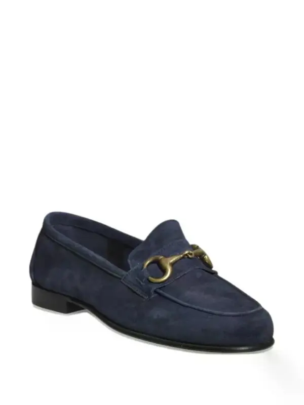 IL MOCASSINO Horsebit Suede Loafers - Blue