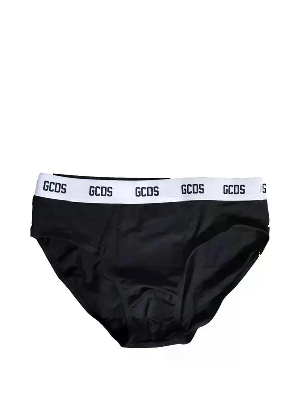 Gcds Logo-waistband Briefs - Black