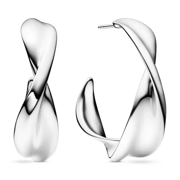 SIF JAKOBS JEWELLERY 18 Karat Plated Sterling Hoop Earrings - Silver