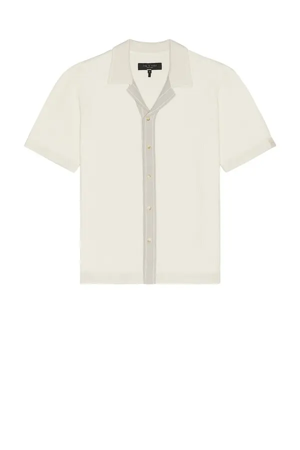 Rag & Bone Blocked Harvey Camp Shirt In Brown