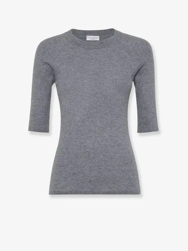 Brunello Cucinelli Cashmere And Viscose Blend Lurex Sweater - Grey