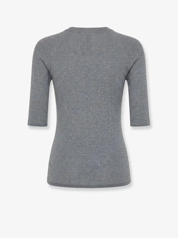 Brunello Cucinelli Cashmere And Viscose Blend Lurex Sweater - Grey