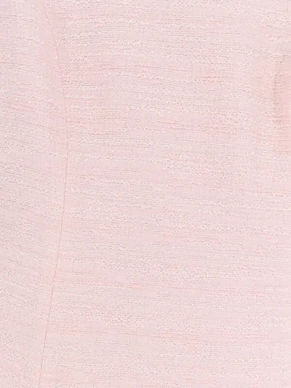 Valentino Garavani Crinkle Cotton Tweed Mini Dress With Embellished Neckline - Pink