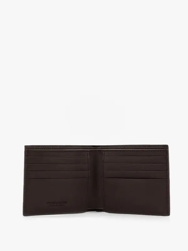 Bottega Veneta Leather Walllet With Intrecciato Motif