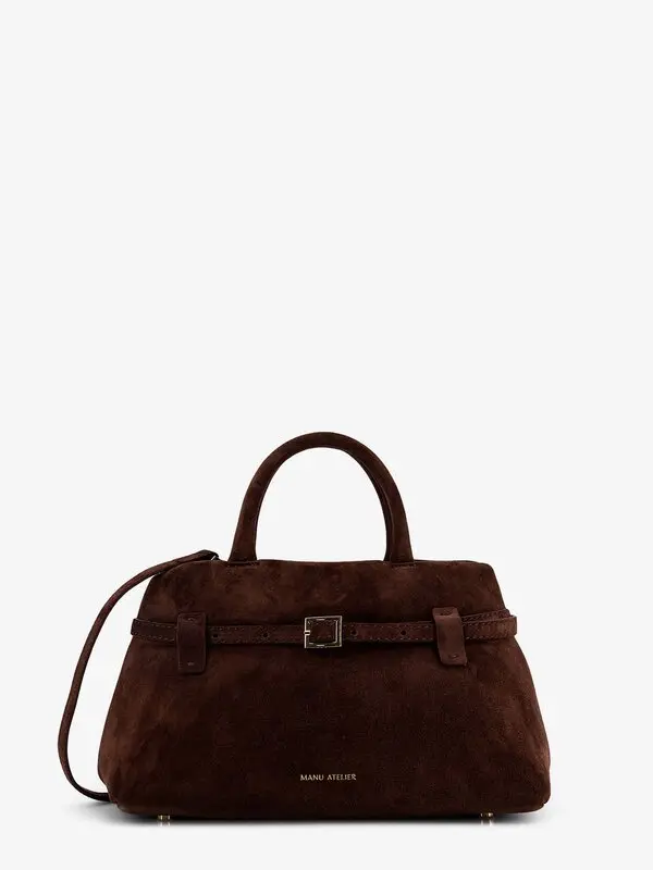 Manu Atelier Le Cambon 25 Suede Handbag - Brown