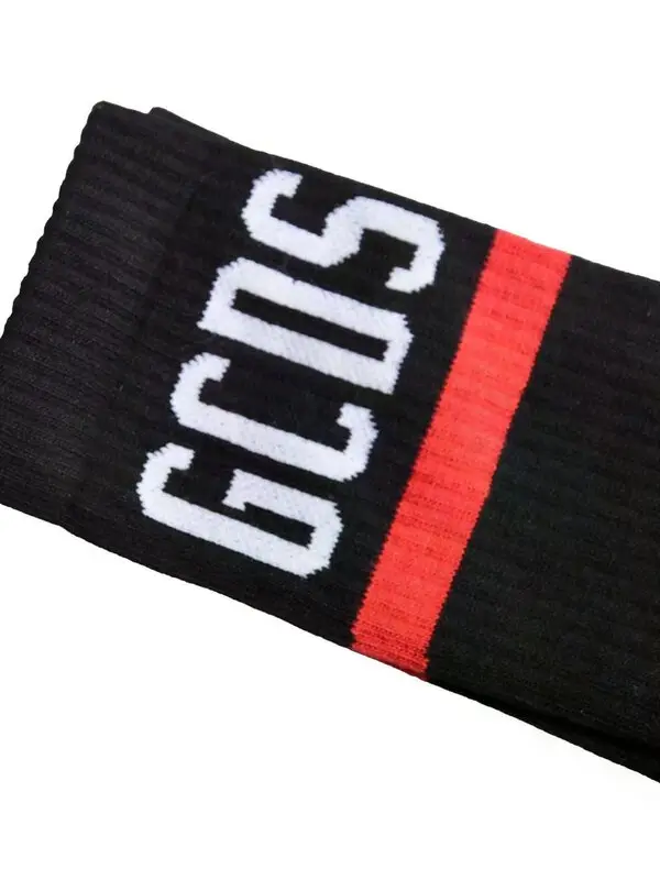 Gcds Logo Intarsia Striped Socks