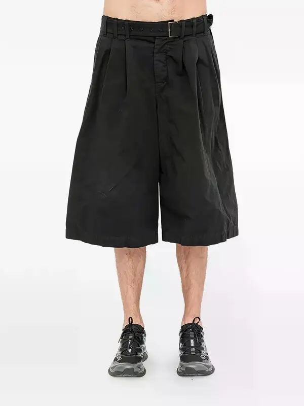 THE VIRIDI-ANNE Belted Bermuda Shorts - Black