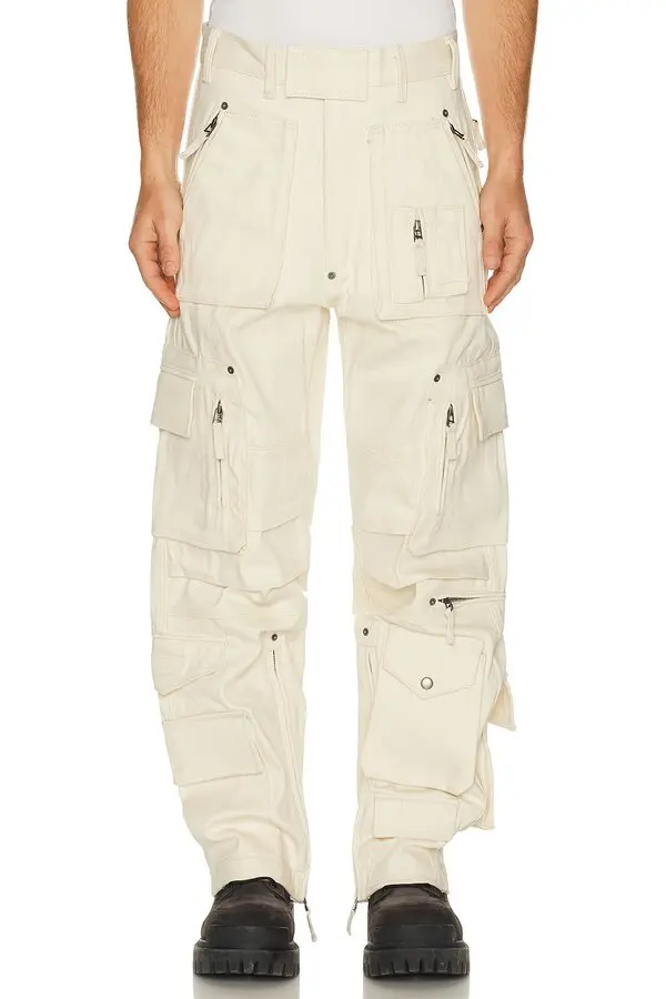 KODY PHILLIPS Cream Denim Cargo Pants
