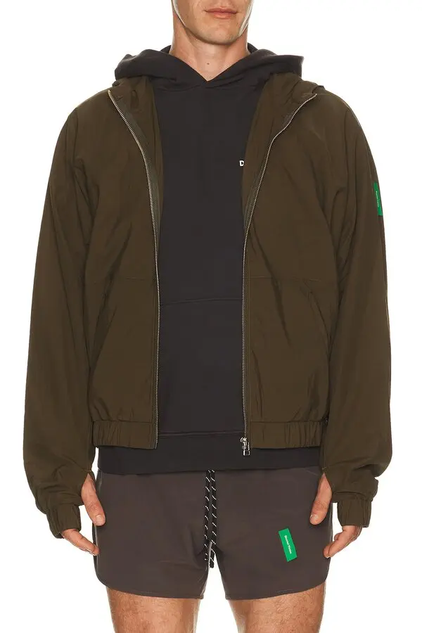 DISTRICT VISION Taslan Nylon Hooded Jacket - Moss