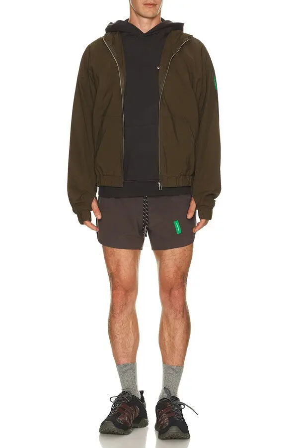 DISTRICT VISION Taslan Nylon Hooded Jacket - Moss