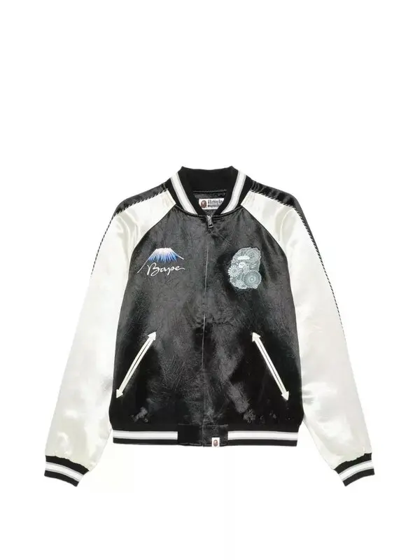 A BATHING APE Embroidered Souvenir Jacket - Blue