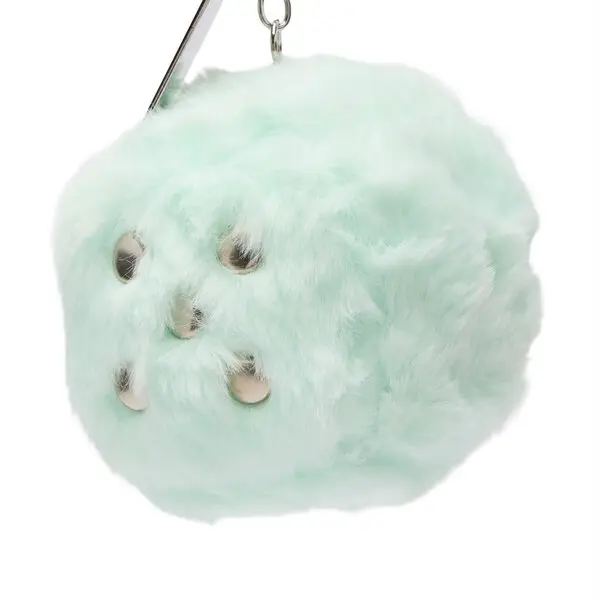 PEACHY DEN Fluffy Mirror Compact Keychain