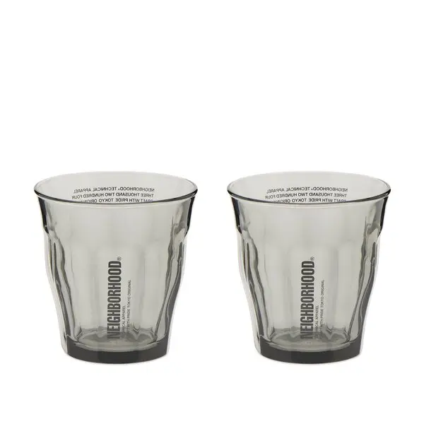 NEIGHBORHOOD Logo Duralex Medium Glass Set - Gray