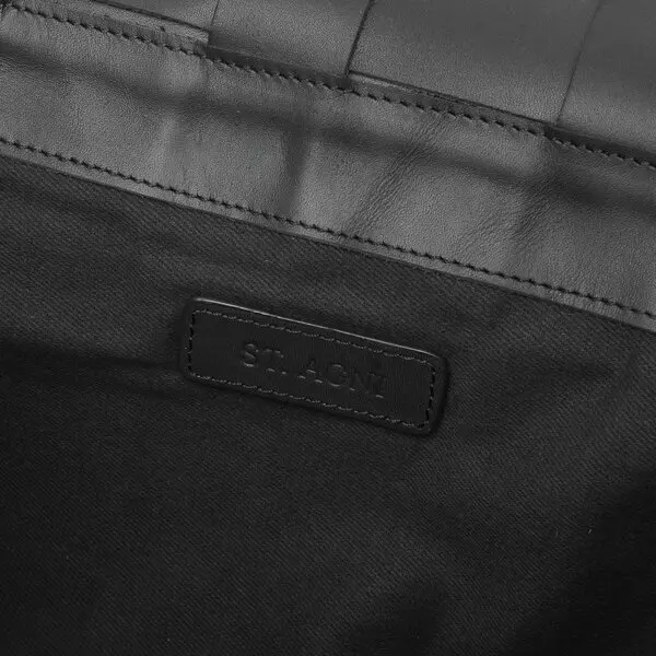 ST. AGNI Woven Envelope Slim Tote - Black