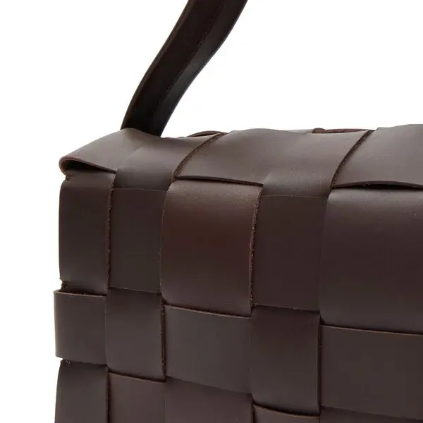 ST. AGNI Woven Envelope Slim Tote - Chocolate