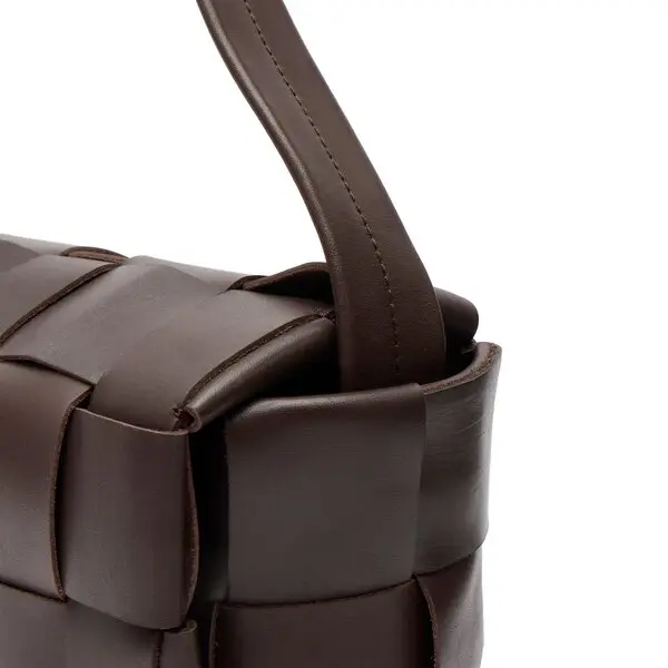 ST. AGNI Woven Envelope Slim Tote - Chocolate