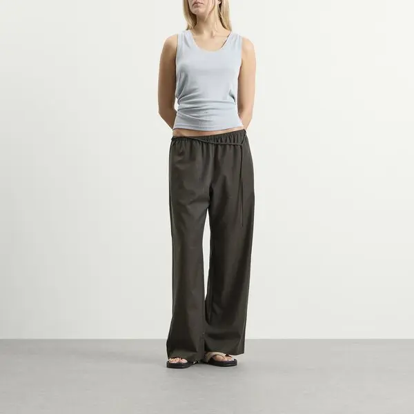 ST. AGNI Straight Leg Wool Blend Pants