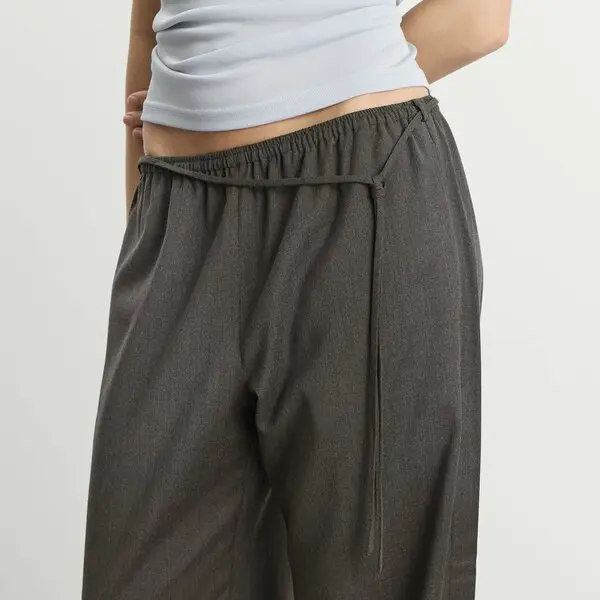 ST. AGNI Straight Leg Wool Blend Pants