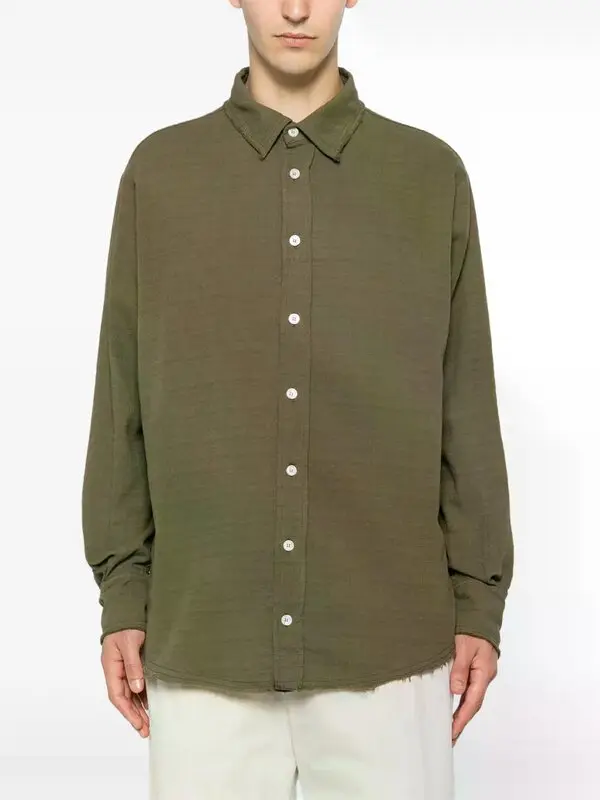 ATOMO FACTORY Embroidered Raw-edge Shirt