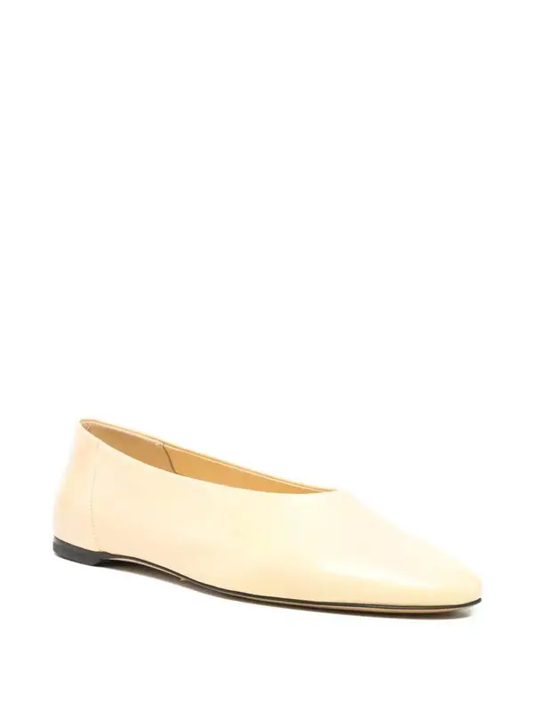 TOTEME Patent-finish Almond-toe Ballet Flats