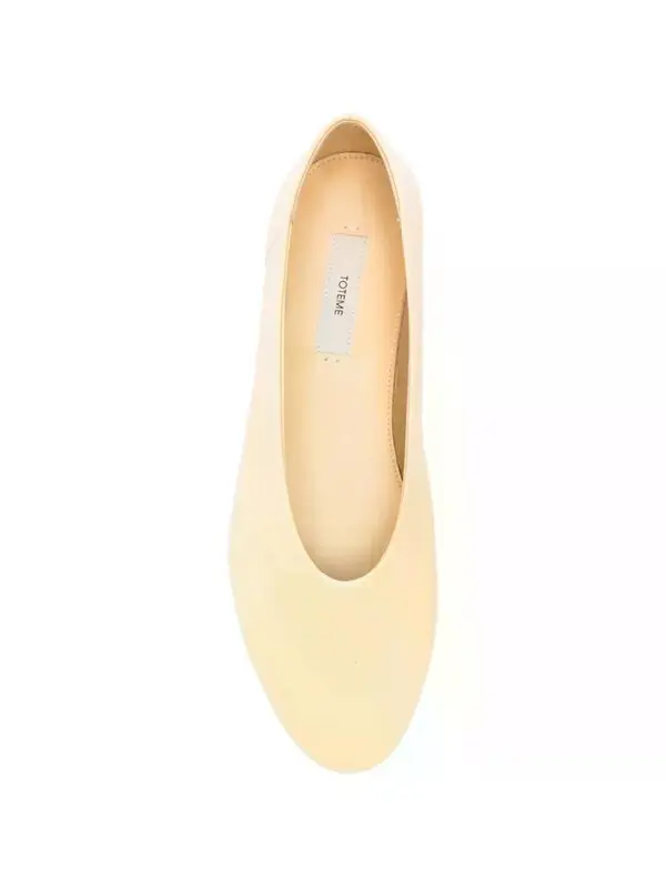 TOTEME Patent-finish Almond-toe Ballet Flats