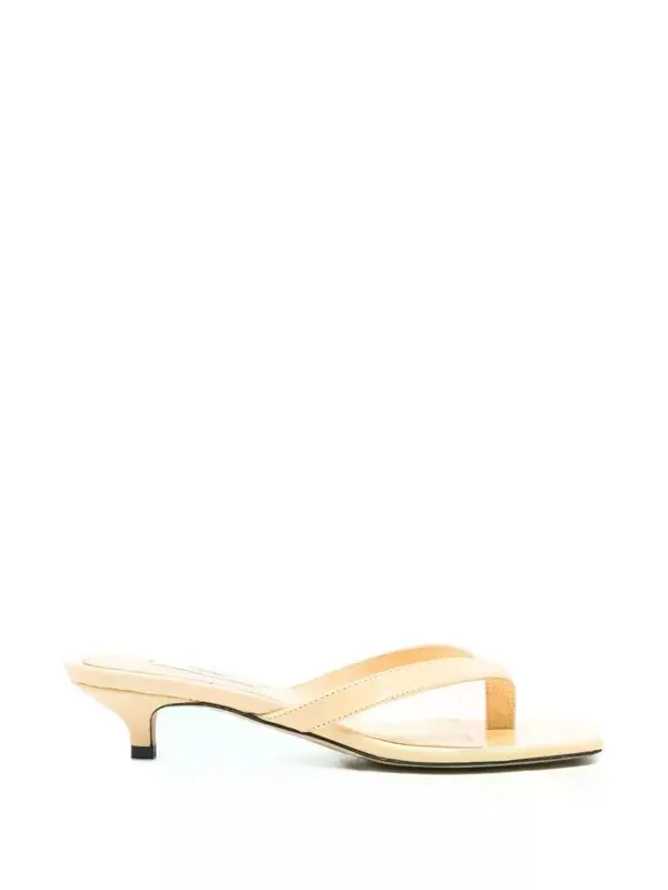 TOTEME Patent Finish Kitten-heel Sandals - Yellow