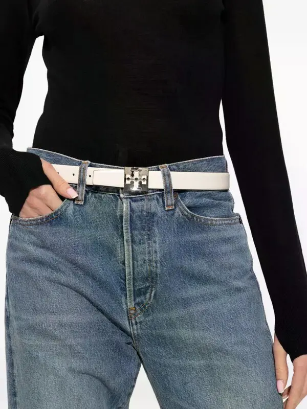 Tory Burch Logo Plaque Reversible Belt